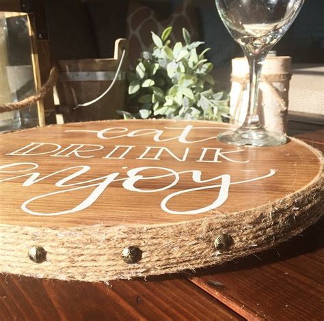 Eat Drink Enjoy Lazy Susan Etsy