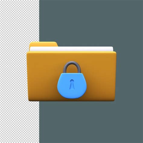 Premium Psd Data Security And Privacy Concept 3d Folder Icon With Documents And Lock