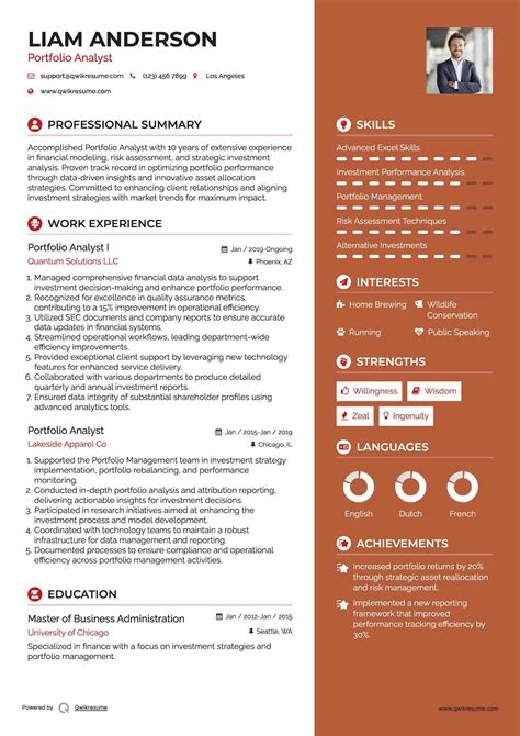 10 Portfolio Analyst Resume Samples And Templates For 2025