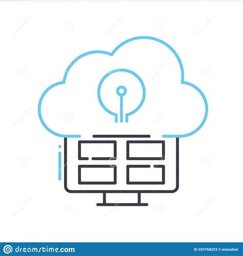 Data Center Line Icon Outline Symbol Vector Illustration Concept Sign Stock Vector