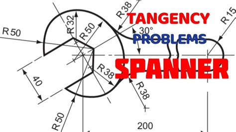 Spanner 1 Tangency In Technical Drawing Engineering Drawing Youtube