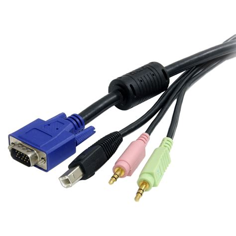 Startech Com Ft In USB VGA KVM Switch Cable With AudioConnect High Resolution VGA Video