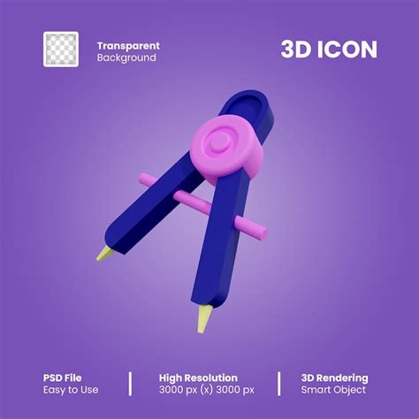 Premium Psd 3d Render Blue Protractor With Isolated Background