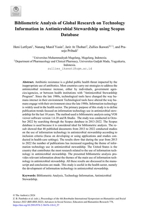 Pdf Bibliometric Analysis Of Global Research On Technology Information In Antimicrobial