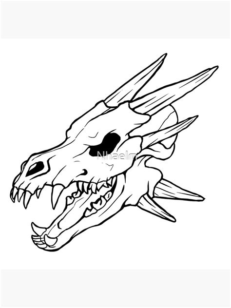 Dragon Skull Art Board Print For Sale By Nhaelm Redbubble
