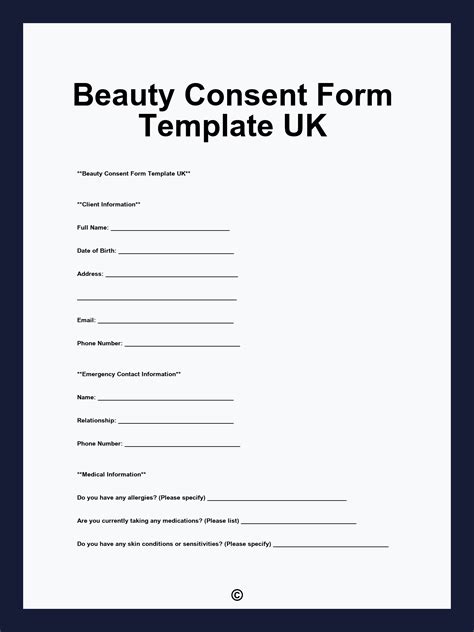 Beauty Consent Form Template Uk