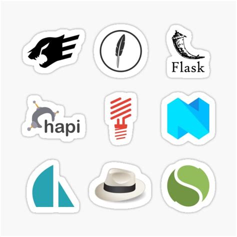 Fastify Featherjs Flask Hapi Lumen Nodal Sails Sinatra Slim 9x Sticker Pack Sticker