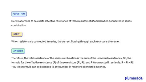 Solved Derive A Formula To Calculate Effective Resistance Of Three
