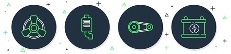 세트 라인 자동차 머플러 타이밍 벨트 키트 모터 인공 호흡기 및 배터리 아이콘 벡터 관 튜브에 대한 스톡 벡터 아트 및 기타 이미지 관 튜브 교통수단 금속 Istock