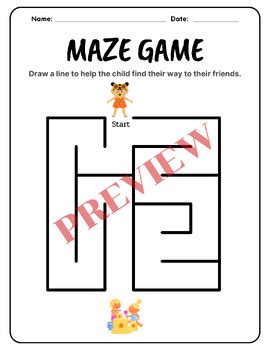 Maze Game Worksheet Fine Motor And Critic By Play And Learn Worksheets By