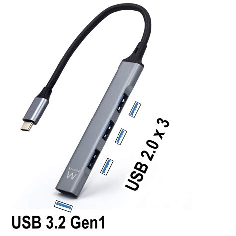 4 Port Usb 3 2 Gen1 Slim Hub Type C Ewent Eminent