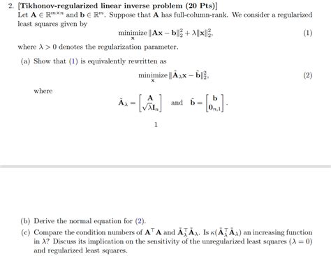 2 Tikhonov Regularized Linear Inverse Problem 20