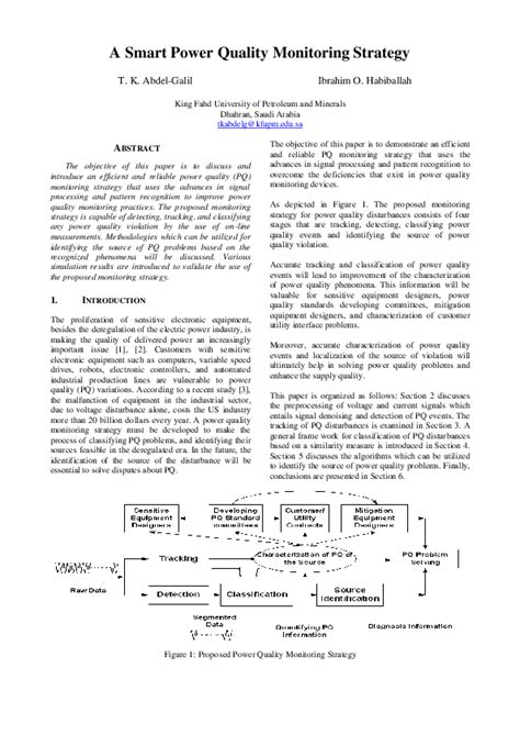 Pdf A Smart Power Quality Monitoring Strategy Ibrahim Habiballah