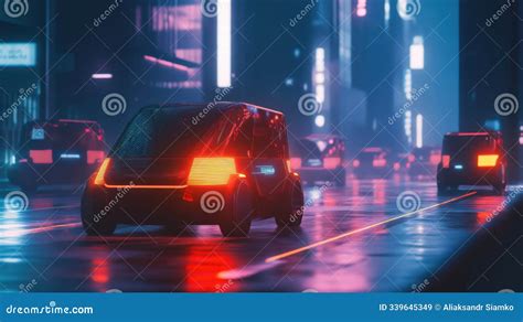 Innovative Urban Mobility Concept With Futuristic Electric Vehicles And Smart Road Systems Stock