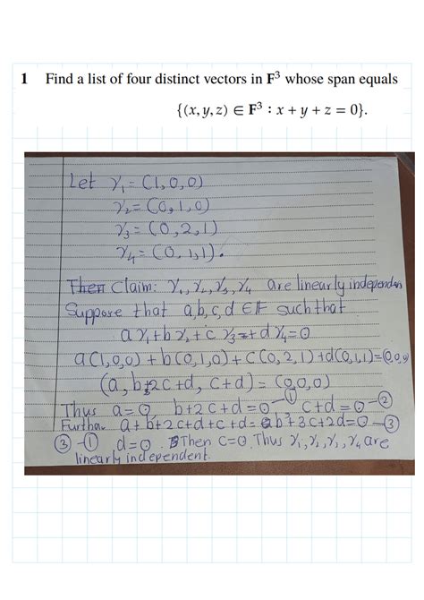 Chapter 3 Exercise 02 Finite Dimensional Vector Spaces Linear Algebra