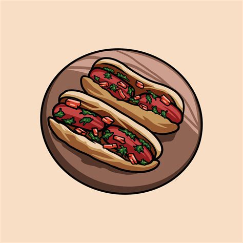 Choripan Food Vector 22541025 Vector Art At Vecteezy