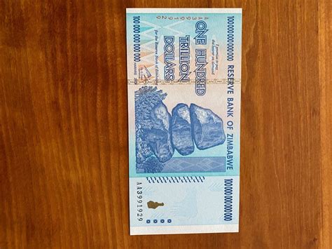 Zimbabwe 100 Trillion Banknote 1 Note Aa2008 P 91 Unc Authenticity