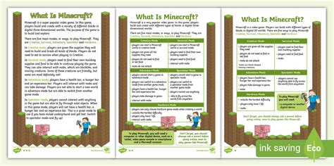 Minecraft Reading Comprehension Worksheet Twinkl Primary