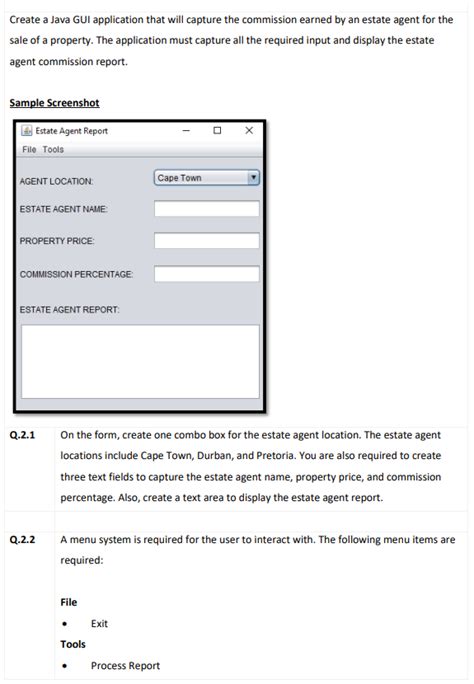 Solved Create A Java Gui Application That Will Capture The