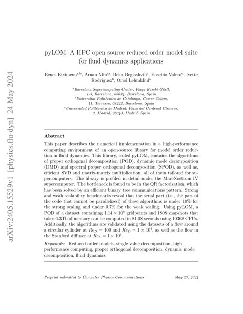 Pdf Pylom A Hpc Open Source Reduced Order Model Suite For Fluid