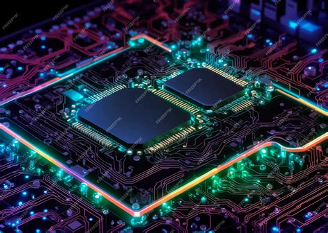 Premium Vector Integrated Microchip Circuit Board For Server Central