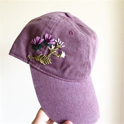 Hand Embroidered Hat Custom Embroidered Hat Floral Etsy Embroidered