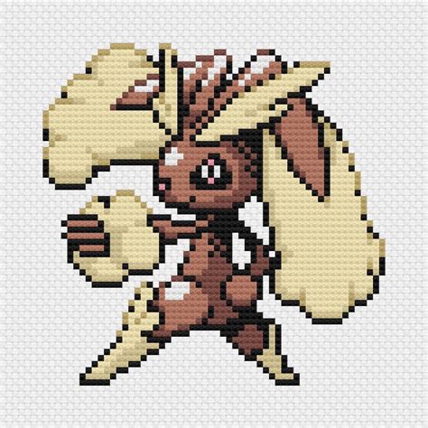 Lopunny Cross Stitch Pattern Pdf Instant Download Retro Sprite Switch Game Handheld Pixel Art
