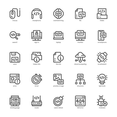 programming icon pack for your website mobile presentation and logo