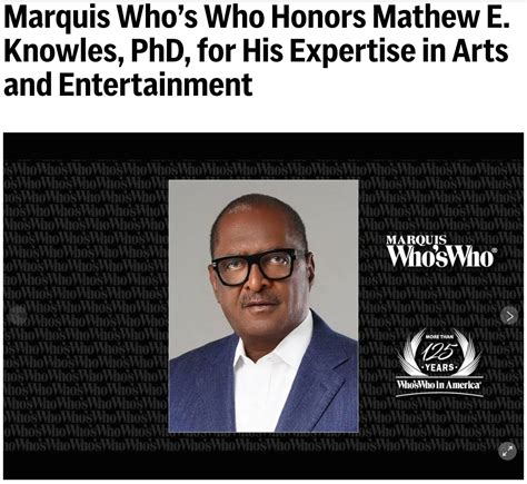 Mathew With Over 30 Years Of Experience Mathew E Knowles Mba Phd