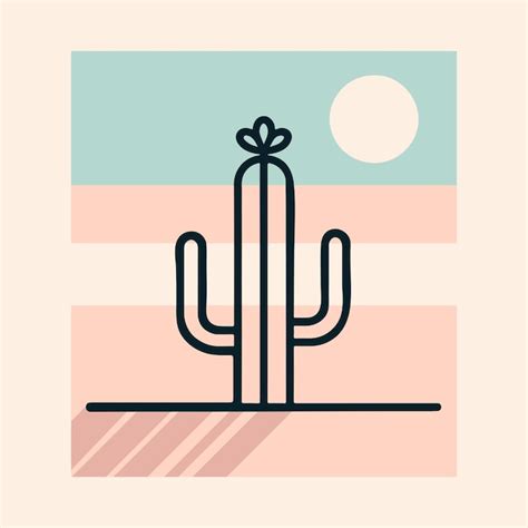 Premium Vector Cactus Aesthetic Design Background