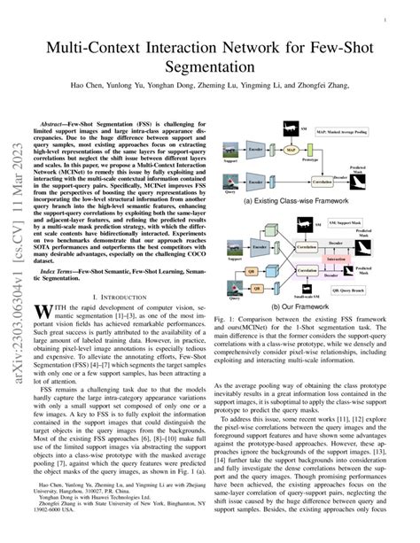 Multi Context Interaction Network For Few Shot Segmentation Deepai
