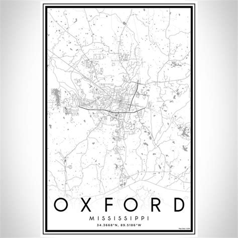 Oxford Mississippi Map Print In Classic — Jace Maps