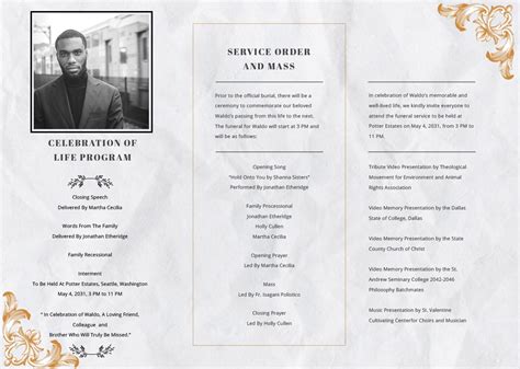 5 Celebration Of Life Program Template Room