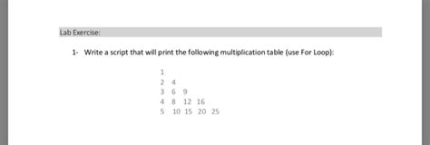 Solved Lab Exercise 1 Write A Script That Will Print The