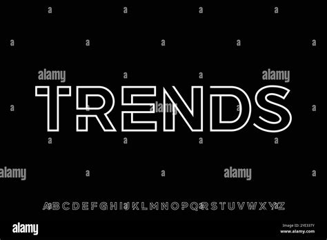 Creative Linear Sans Serif Alphabet Display Font Vector Illustration