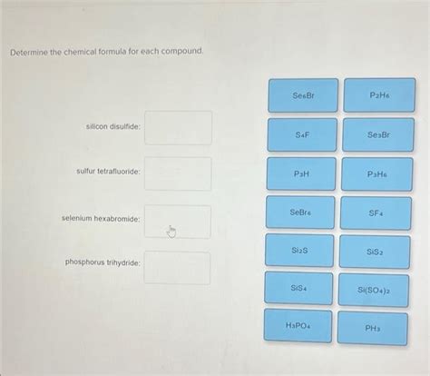 Solved Determine The Chemical Formula For Each Compound