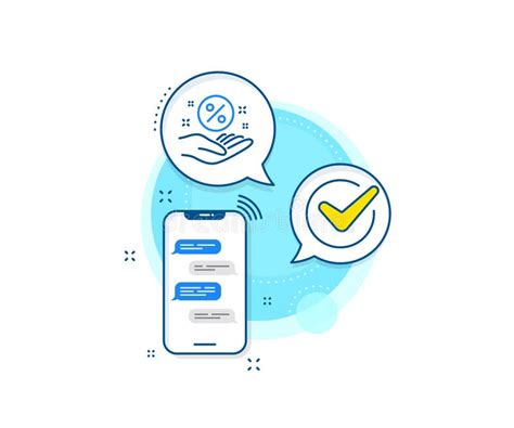 Loan Percent Line Icon Discount Sign Vector Stock Vector Illustration Of Complex Button