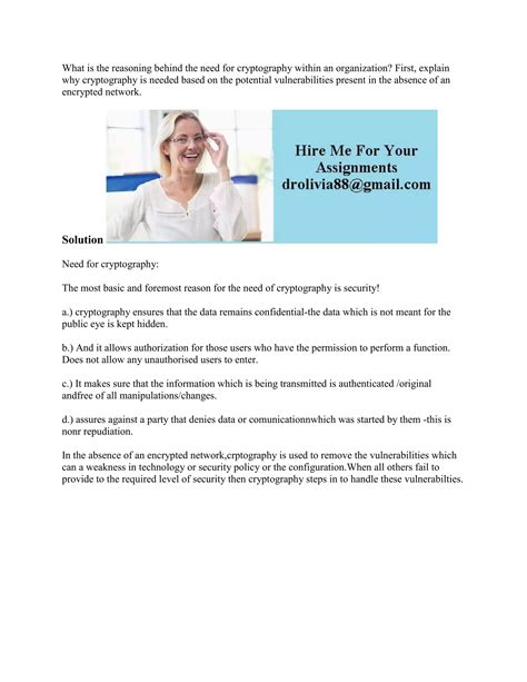 What Is The Reasoning Behind The Need For Cryptography Within An Organ Docx