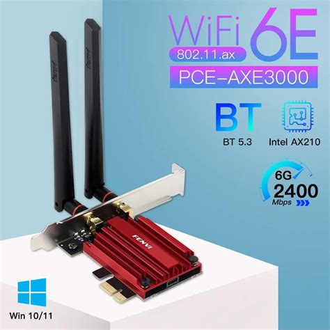 Wifi 6e Ax210 5374mbps Tri Band 2 4g 5g 6ghz Wireless Pcie Adapter Compatible Bluetooth 5 3