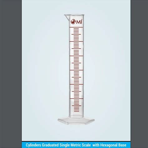 Cylindrical Cylinders Graduated Single Metric Scale Hexagonal Base 100
