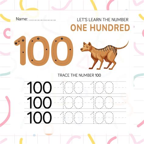 아이들을 위한 숫자 워크시트 프리미엄 벡터