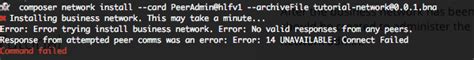 Hyperledger Composer Network Install Stack Overflow
