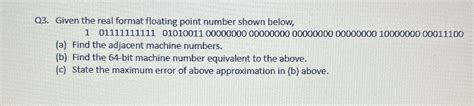 Q3 ﻿given The Real Format Floating Point Number