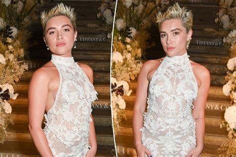 Florence Pugh Frees The Nipple Again In Sheer White Dress At Elle Uk