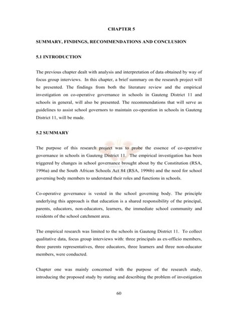 Co Operative Governance In Schools Research Summary And Findings