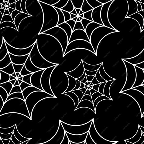 Premium Vector Spider Web Seamless Pattern On Black Background For Wallpapers Textiles