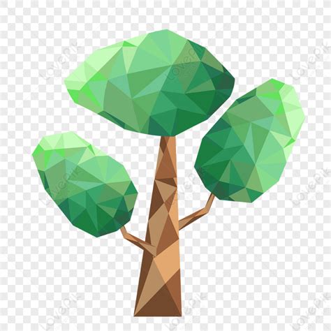 Abstract Geometric Low Poly Green Trees Stereoscopic Polygon Png Image Free Download And Clipart