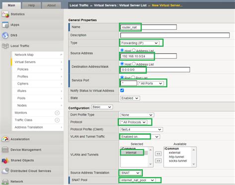 F As Gateway With F IP Forwarding Virtual Server