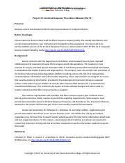 CSIA Project IR Manual Part V Docx CSIA Cybersecurity Processes Technologies