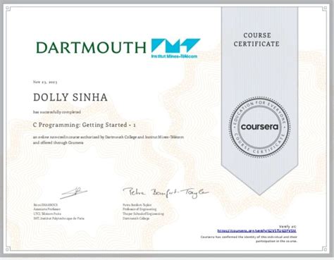 Dolly Sinha On Linkedin Completed A Course Successfully Of C Programming Getting Started 1